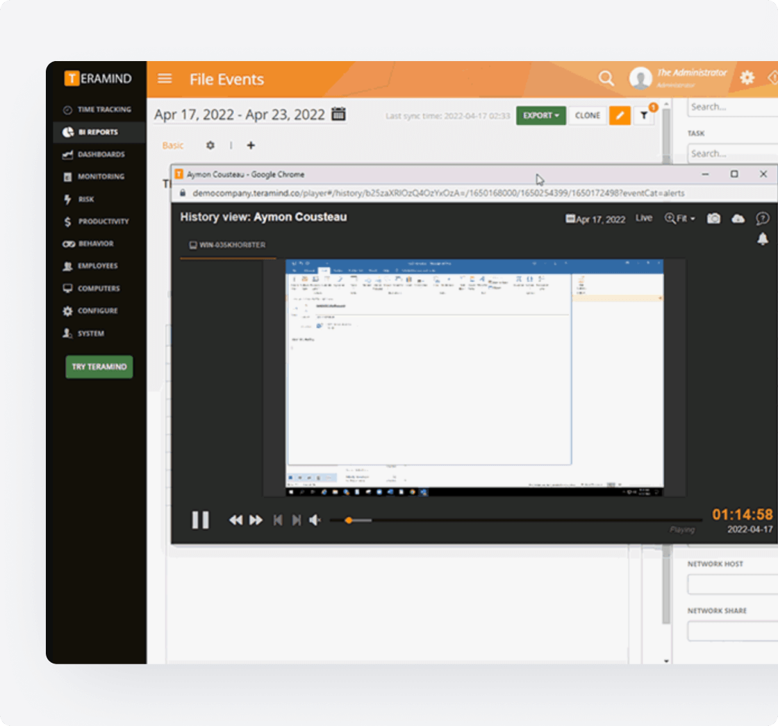 File Activity Monitoring - Teramind